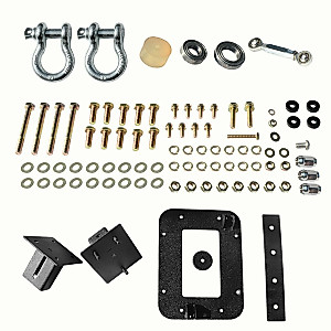 kikubiou 1pc Rear Textured Black Iron Bumper Cover Rock Crawler Bumper With Tire Carrier & Linkage