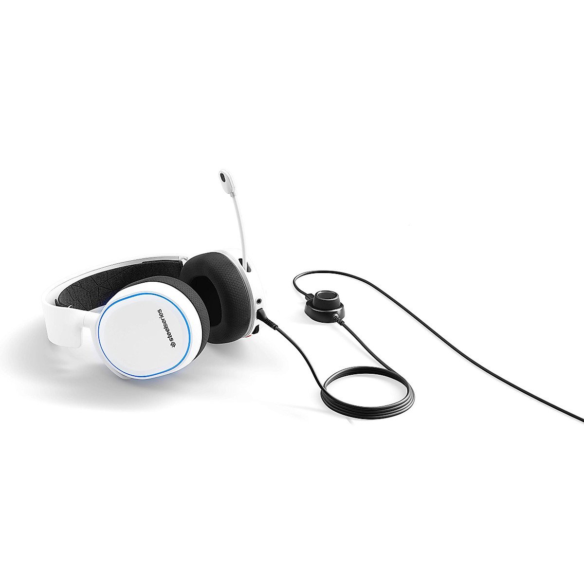 SteelSeries Arctis 5 (2019 Edition) RGB Illuminated Gaming Headset with DTS Headphone:X v2.0 Surround for PC and PlayStation 4 - White (Renewed)