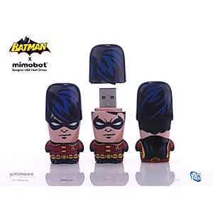 8GB Robin DC Comics MIMOBOT Character USB Flash Drive with Bonus preloaded Batman Themed Mimory Content, Limited Edition by Mimoco