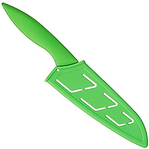 kai PRO My First Knife with Sheath 5.25", Serrated Kids Knife, Comfortable Contoured Handle, Serrated Blade for Non-Slip Cutting, Kids Cooking Knives