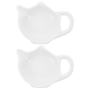 Ceramic Teabag Coaster Tea Bag Squeezer Ketchup Seasoning 2Pcs Tea Bag Rest Teaspoon Rest Tea Holder Tea Bag Holder Ceramic Tea Bag Holders for Tea Bag Tea Bag Holder Organizer