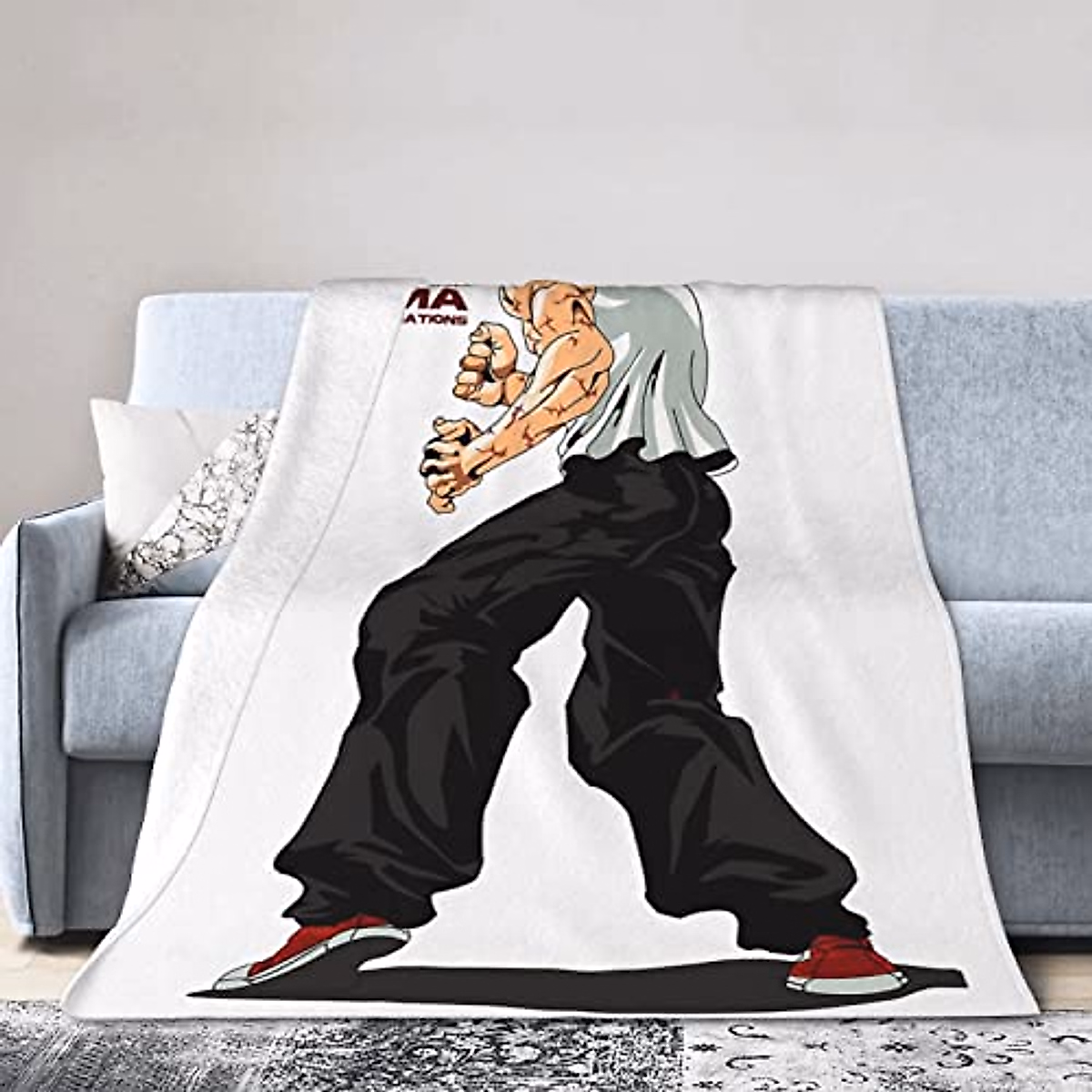 Anime Baki The Grappler Blanket Tapestry Sofa Office Bedroom Throw Blankets Super Soft Cozy Microfiber Blanket Bedding 80"X60"
