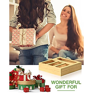 Uamector Bamboo Ziplock Bag Organizer for Drawer, Food Bags Dispenser Plastic Bags Holder for Kitchen, Hanging Baggie Container for Gallon Quart Sandwich or Snack Bag Trash Bags