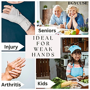 EGYCUSE Jar Opener Bottle Opener for Elderly Sufferers Children Weak Hands Seniors with Arthritis Can Opener Jar Lid Opener Jar Gripper Pad Silicone Handle 5-in-1 Multi-functional 3 Pc Set