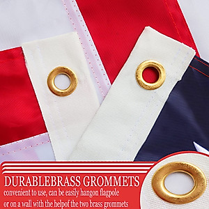 American Flags for Outside 3x5 USA Flag Made in USA Embroidered Stars Heavy Duty US Flag Banner for High Winds Sewn Stripes Oxford Cloth Header with 4 Rows Stitched Edge