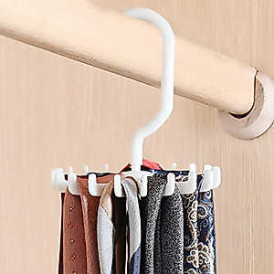 DEFUTAY Belt Hanger Scarf Tie Rack Holder Hook, 2 PCS Hangers for Closet,360 Degree Rotating Closet Clothes Hangers with 20 Claws for Hanging, Scarf,Hats, Towels,Bags, Shoes,Ties