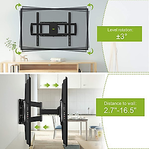 USX MOUNT Full Motion TV Wall Mount for 42-90 inch TV, Wall Mount TV Bracket with Articulating Swivel Tilt, Hold TV up to 150lbs, Max VESA 600x400mm