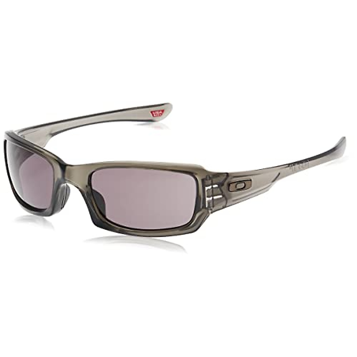 Oakley Men's OO9238 Fives Squared Polarized Rectangular Sunglasses, Grey Smoke/Warm Grey, 54 mm