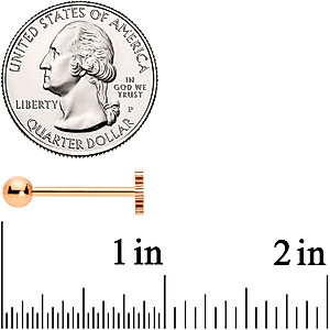 Body Candy 14G Womens PVD Stainless Steel Rosy Winter Snowflake Barbell Tongue Ring Body Piercing Jewelry