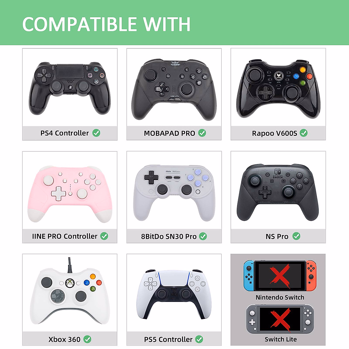 4Pcs Analog Thumb Grip Stick Cover, Wireless Controllers Game Remote Joystick Cap, Fantastic Non-Slip Silicone Handle Protection Cover for PS5/PS4/Xbox/360/Nintendo Switch PRO (C)