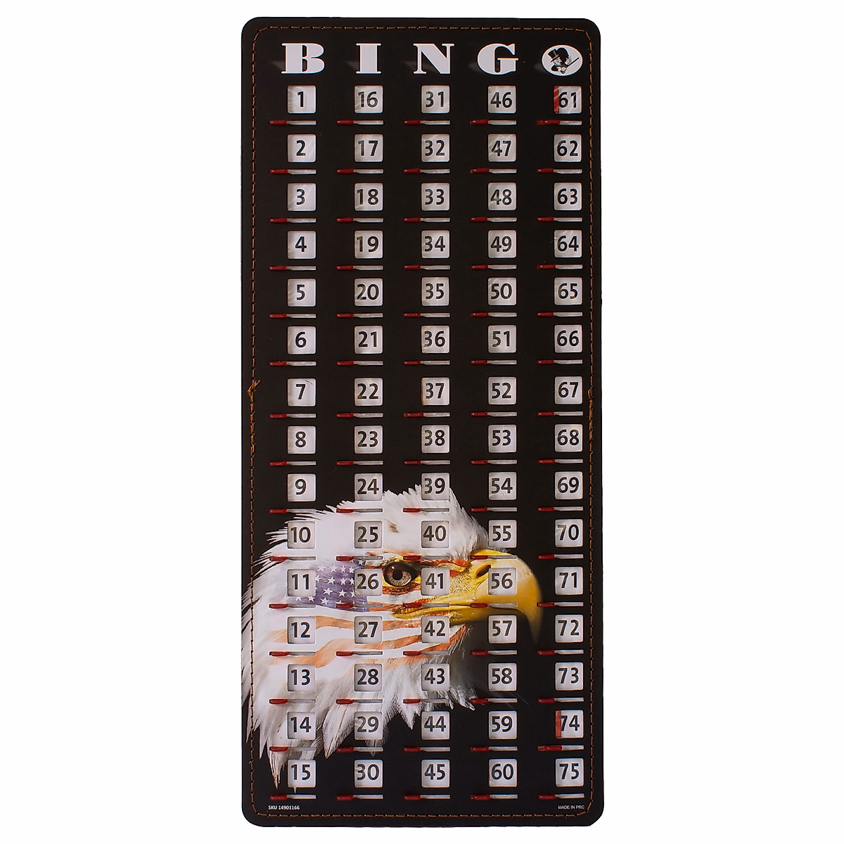 MR CHIPS Jam-Proof Finger Tip Master Bingo Card with Sliding Windows Large Cardboard Calling Cards Stars and Stripes Style