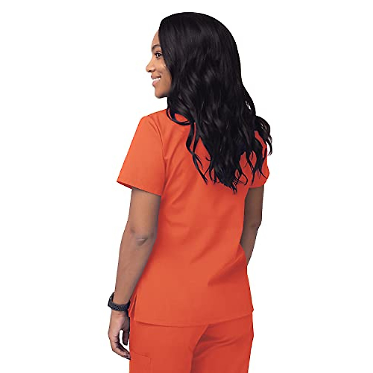 Sivvan Scrubs for Women - Mock Wrap Scrub Top - S8302 - Mandarin Orange - XL