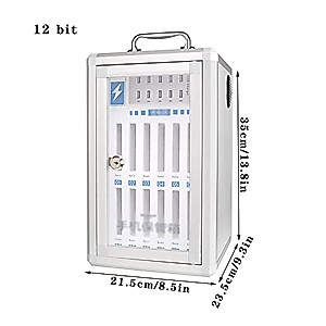 USB Rechargeable 12,24 Slot Mobile Phone Storage Cabinet Wall-Mounted Lockable Mobile Phone Storage Box Suitable for Schools, Factories, Conference Rooms (Size : 12)