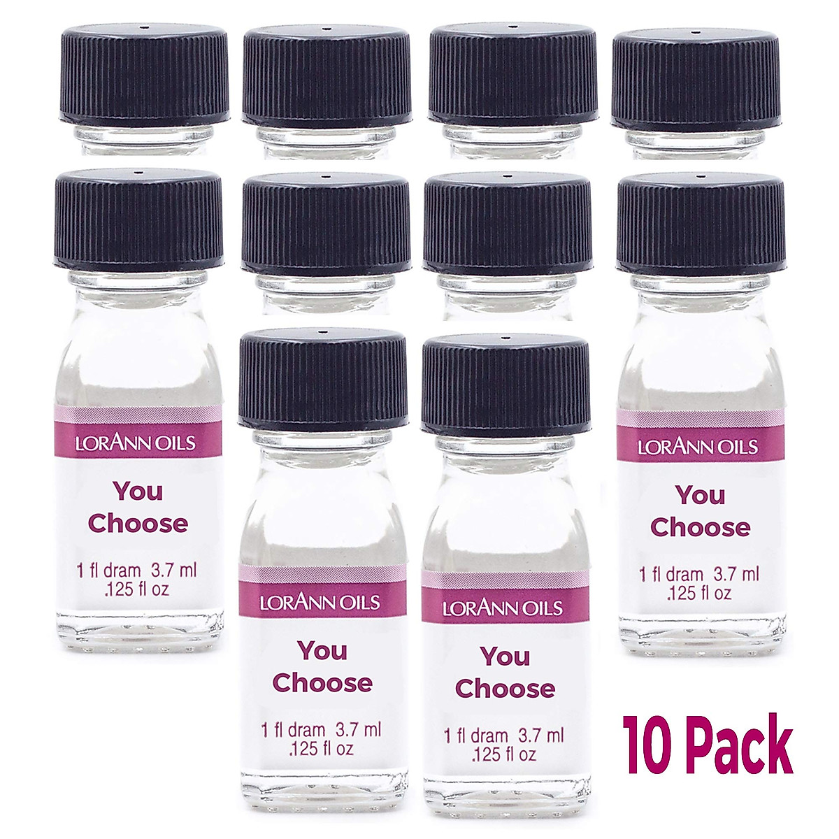 LorAnn SS flavors 10 pack of 1 dram bottles (.125 fl oz - 3.7ml) YOU CHOOSE THE FLAVORS Plus a 1 dram dropper