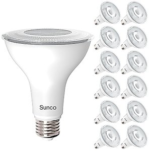 Sunco 12 Pack PAR30 LED Bulbs, 1200 Lumens High Brightness Flood Light Indoor 75W Equivalent 11W Dimmable, 3000K Warm White, E26 Medium Base, Exterior, Wet Rated - UL