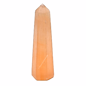 Orange Selenite Crystal Towers ~ Natural Healing Crystal Point Obelisk for Reiki Healing and Crystal Grid (2" to 3" INCH)