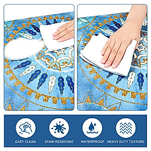 FRAMICS Boho Kitchen Rugs and Mats Cushioned Anti-Fatigue Kitchen Rug, Waterproof Non-Slip Kitchen Mats and Rugs, Memory Foam Bohemian Kitchen Floor Mat for Home Office Laundry, 18" x 48" + 18" x 30"