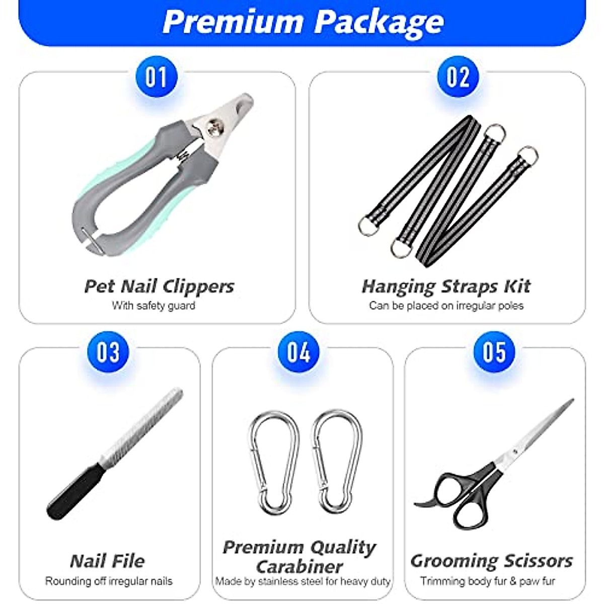 ATESON Pet Grooming Hammock for XL Large Dogs with Nail Clippers/Nail Trimmers/Grooming Scissors, Dog Grooming Harness for Nail Trimming, Pet Grooming Sling Helper, XL for X-Large Dogs