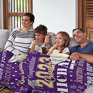 Custom Name Blanket Graduation 2023, Graduation Blanket Personalized Graduation Blanket, Graduation Flannel Throws Personalized Unique Customized Graduation Gift for Family Friends, 30 x 40 Inches