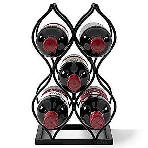 will's Tabletop Wine Rack - Imperial Trellis (5 Bottle, Black) – Freestanding countertop Wine Rack and Wine Bottle Storage, Perfect Wine Gifts and Accessories for Wine Lovers, no Assembly Required