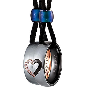Aienid Best Friend Necklace,Stainless Steel Matching Couple Necklaces,Couple Heart Pendant,Matching Couple Necklaces for Him and Her,Matching Heart Necklace for Wedding