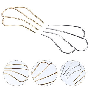 BESTOYARD 2pcs U Shaped Hair Fork Side Fork Style Hairpin 4 Prong Hair Updo Bun Hairpin Sticks Alloy Hair Clips Grips Hair Styling Accessories for Women Girls