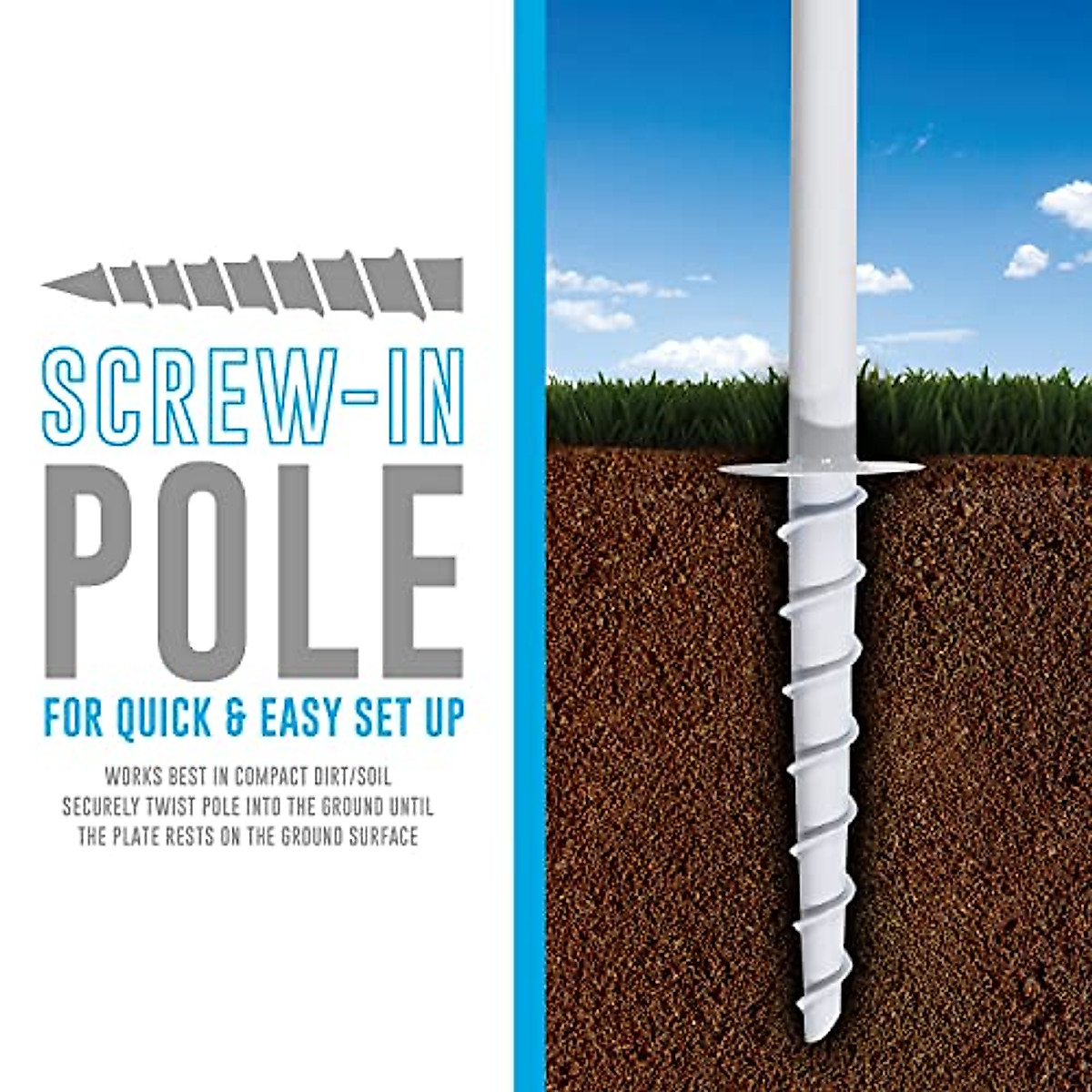 Franklin Sports Tetherball Set - Full Tetherball Game Set with 8' Pole, Rope + Ball Included - Portable Steel Backyard + Beach Kit with Carry Bag - Recreational, White