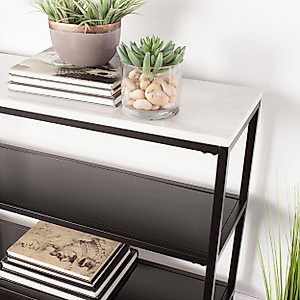 SEI Furniture Corman Console Table, 56" W x 12" D x 29" H, Black, Gray