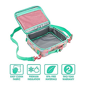 Bentgo Prints Insulated Lunch Bag Set With Kids Bento-Style Lunch Box (Tropical)