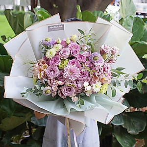 Waterproof Korean Style Flower Wrapping Paper Floral Bouquet Gift Packaging Supplies Multi Colors 40 Counts - Lotus Root Starch