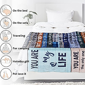 to My Husband Gift Blanket from Wife, I Love You, Husband Gift for Husband Blanket Throw for Christmas Birthday Valentine's Day Soft Bed Flannel Blanket 50x60in