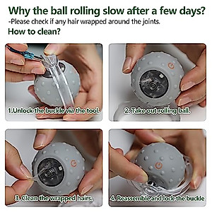 AUKL Interactive Cat Toys Ball with Super Driver, Motion Activate Electric Cat Toy Recommend on Wool Carpet (Robot)