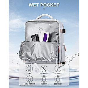 bergsalz Travel Backpack Essentials For Women Men Grey Airline Approved Personal Item Travel Bag Carry On Bag Gym Waterproof Backpack Purse College Laptop Bag