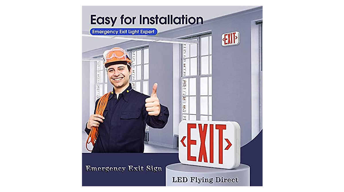 LED Emergency Exit Sign with Battery Backup - 2-Pack