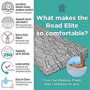 RV Elite Premium Grade Cool Gel Memory Foam Bunk Mattress, 6" RV Short Full
