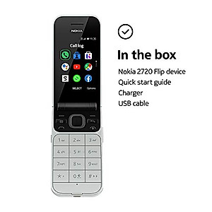 Nokia 2720 Flip Dual-SIM 4GB ROM + 512MB RAM (GSM Only | No CDMA) Factory Unlocked 4G/LTE Keypad Phone - (Gray) - International Version