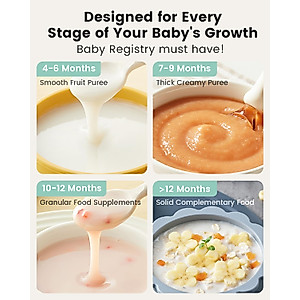 GROWNSY Baby Food Maker with Steam Basket, One Step Baby Food Processor Steamer Puree Blender Grinder Mills Machine, Auto Cooking Grinding and Sterili-zing for Healthy Homemade Baby Food, BPA-Free