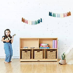 ECR4Kids - ELR-0420 Birch 5-Section School Classroom Storage Cabinet with Casters, Natural, 30" H