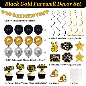 Farewell Party Decorations Men Women, Rude That You're Leaving But OK Black Gold, We Will Miss You Banner Party Decoration Coworker Going Away Retirement Party Farewell Goodbye Job Change Party Decor