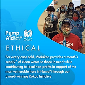 Waiakea Hawaiian Volcanic Water, Naturally Alkaline, 100% Recycled Bottle, 16.9 Fl Oz (Pack of 24)