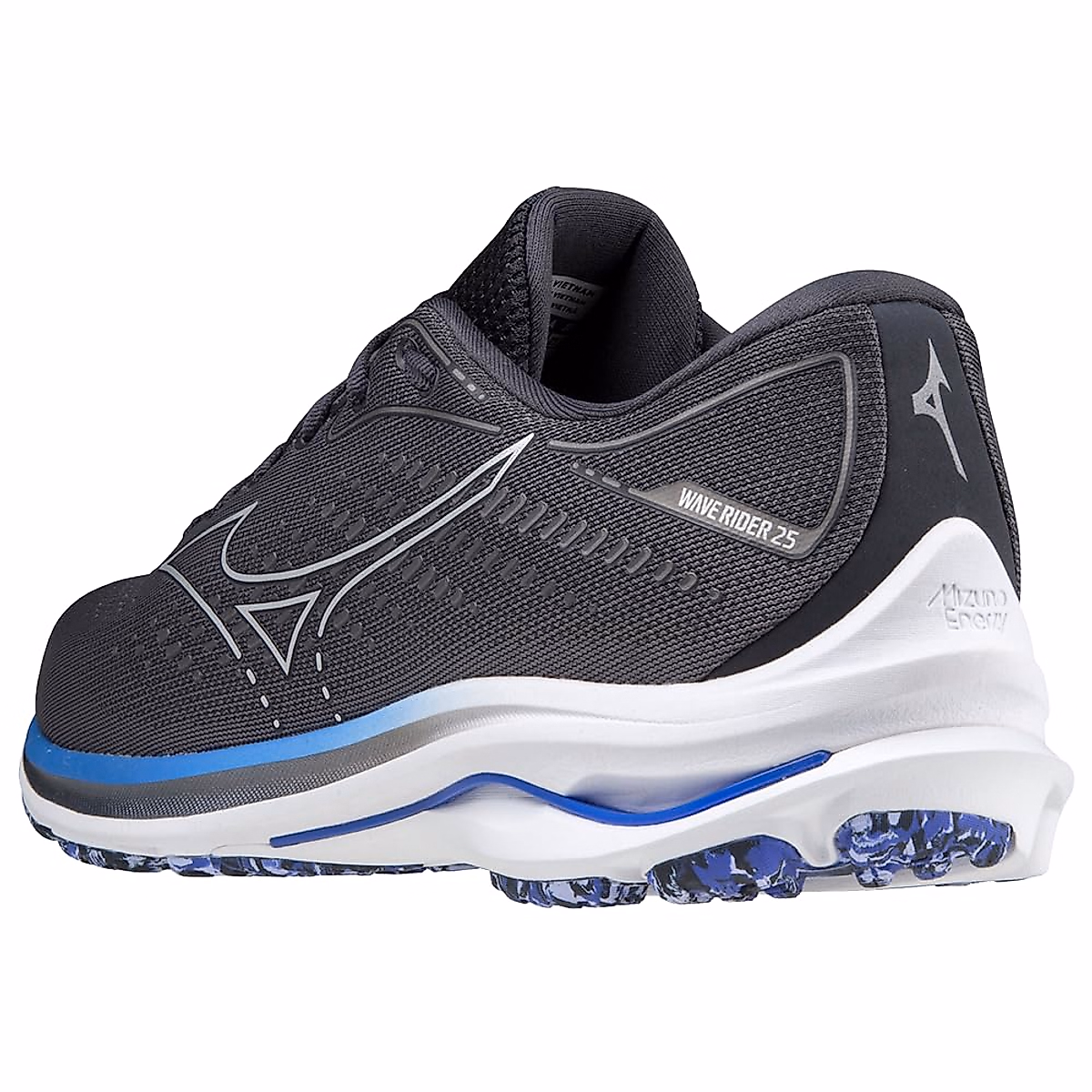 Mizuno Men's Wave Rider 25 | Neutral Support Running Shoe |Eco Friendly Materials | Obsidian | US 10
