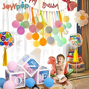 One Balloon Boxes for 1st Birthday with 3pcs ONE Letters for 1st Birthday Decorations Boy Girl(White)