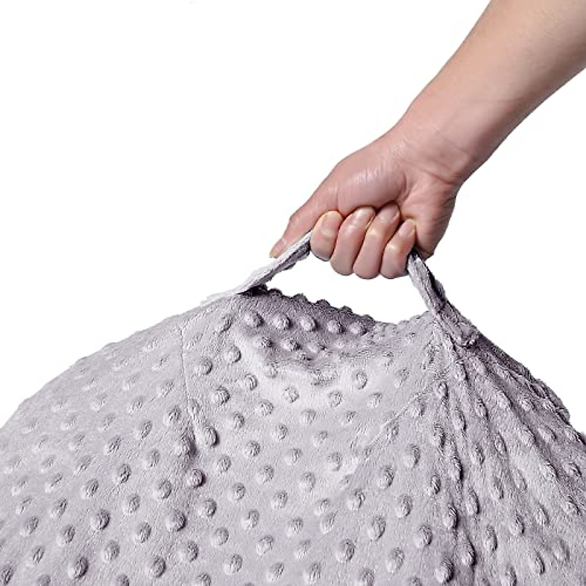 Baby Lounger Cover, Super Soft and Comfortable Premium Minky Dots Newborn Lounger Removable Slipcover Fits for Baby Boys and Baby Girls (Rose Gray)