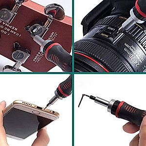 JENABOM 61 in 1 Ratcheting Screwdriver Set, Magnetic Screwdriver Bit Set with Rotatable Ratchet Handles, Sockets & Bits, Household Repair Tool Kits for Computers, Electronic Devices, Furniture