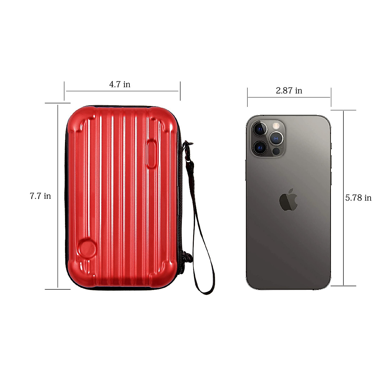 N11 SenYang Hard Shell Cosmetic Case,Carrying Hard Bag, Protective Storage Case Bag for Toiletry, Beauty Makeup, Electronic Accessories, Overnight Travel Water Resistant Crash Proof (Red)