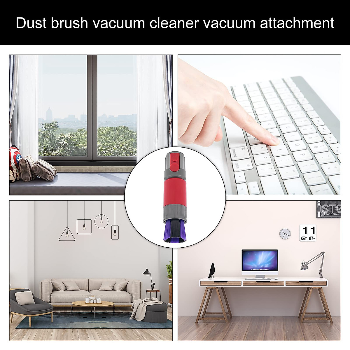 Coodss Traceless Dust Brush Replacement Compatible with Dyson V7 V8 V10 V11 V15 Vacuum Cleaner, Soft Bristle Dust Removal Brush Head, Scratch-Free Dusting Brush