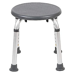 Flash Furniture HERCULES Series Tool-Free and Quick Assembly, 300 Lb. Capacity, Adjustable Gray Bath & Shower Stool