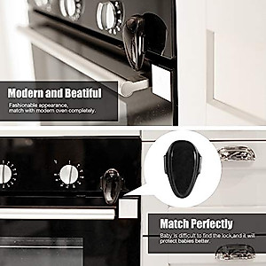 Oven Door Lock Child Safety, Heat-Resistant Easy to Install, Childproof Oven Locks for Toddlers, no Screws or Drills Swivel Mechanism Rotation (Black)