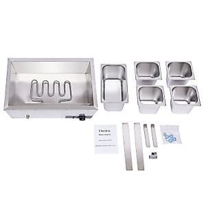 Electric Bain Marie, 600W 5-Pan Commercial Portable Steam Table Food Warmer, 20Qt Stainless Steel Canteen Buffet Warmer Electric Food Warmers and Servers for Parties, Buffets, Hotels