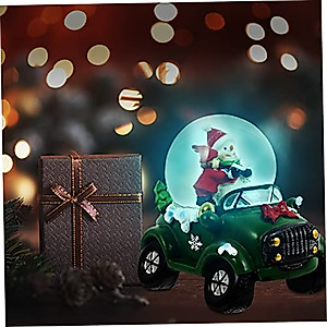 Abaodam Crystal Ball Car Santa Claus Snow Globe Model Truck Santa Ornament Santa Snow Globe LED Water Glittering Birthday Gift Xmas Craft Decor Desktop Decor Home Use Desktop Decor LED 1pc